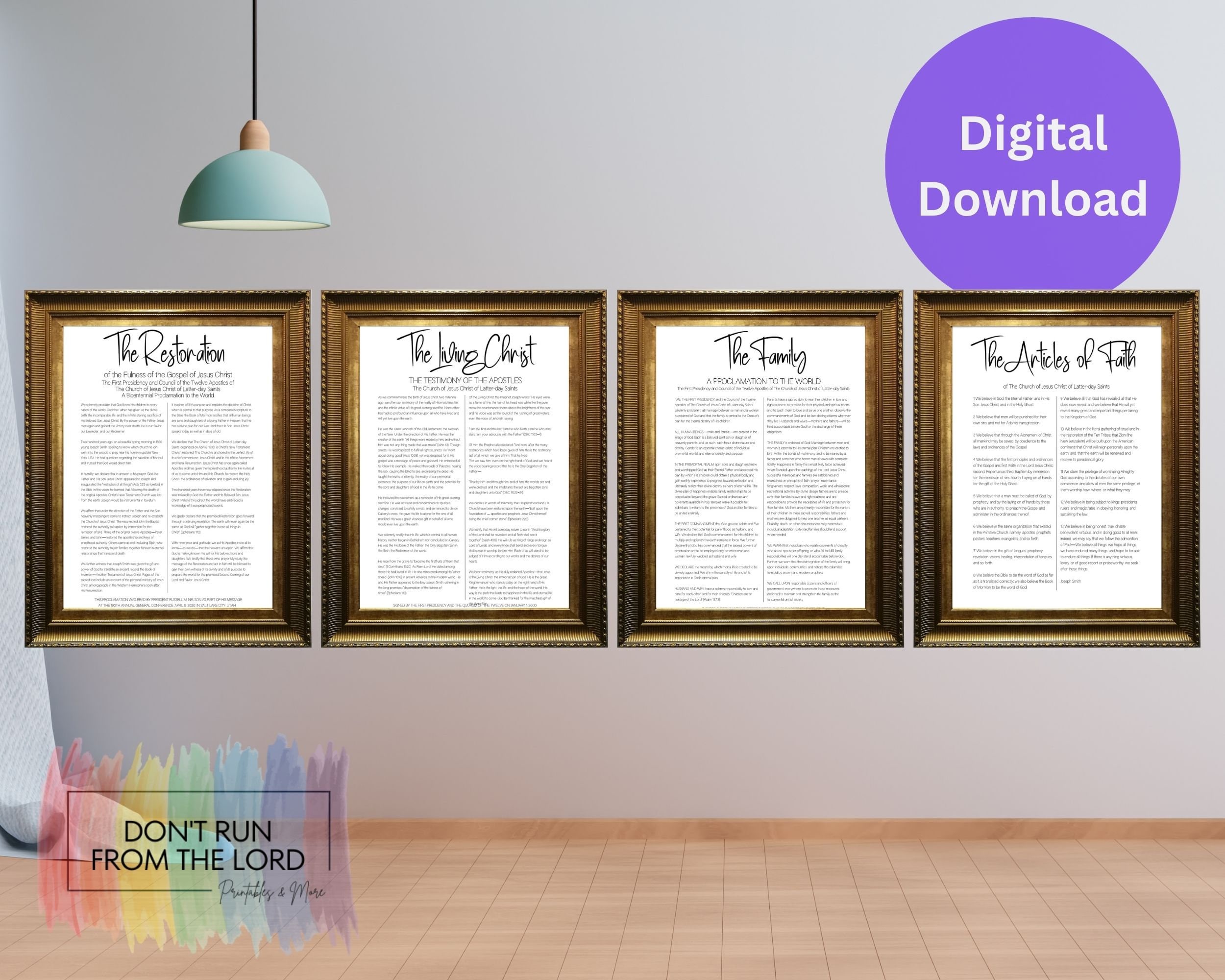 Family Proclamation Printable Bundle, Living Christ Wall Art ...