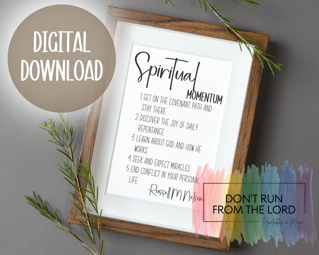 Spiritual Momentum Printable Art LDS Digital Download Church - Etsy