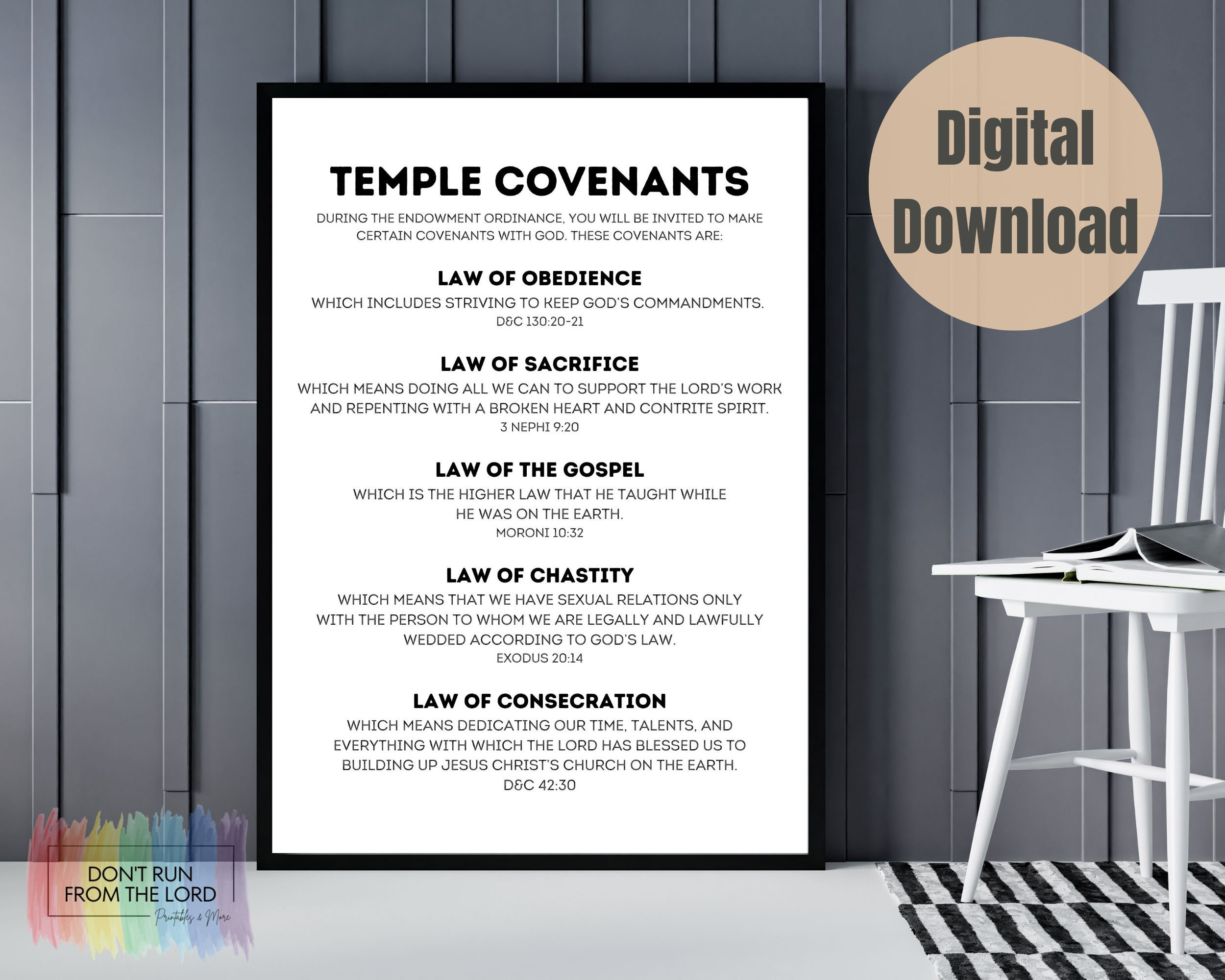 LDS Temple Covenants Printable Art, LDS Digital Download, Church of ...