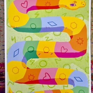 Shape Snake - Art Print - Etsy