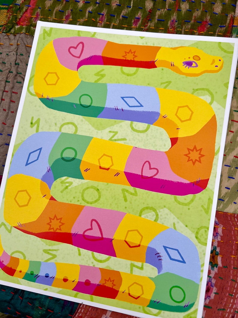 Shape Snake - Art Print - Etsy