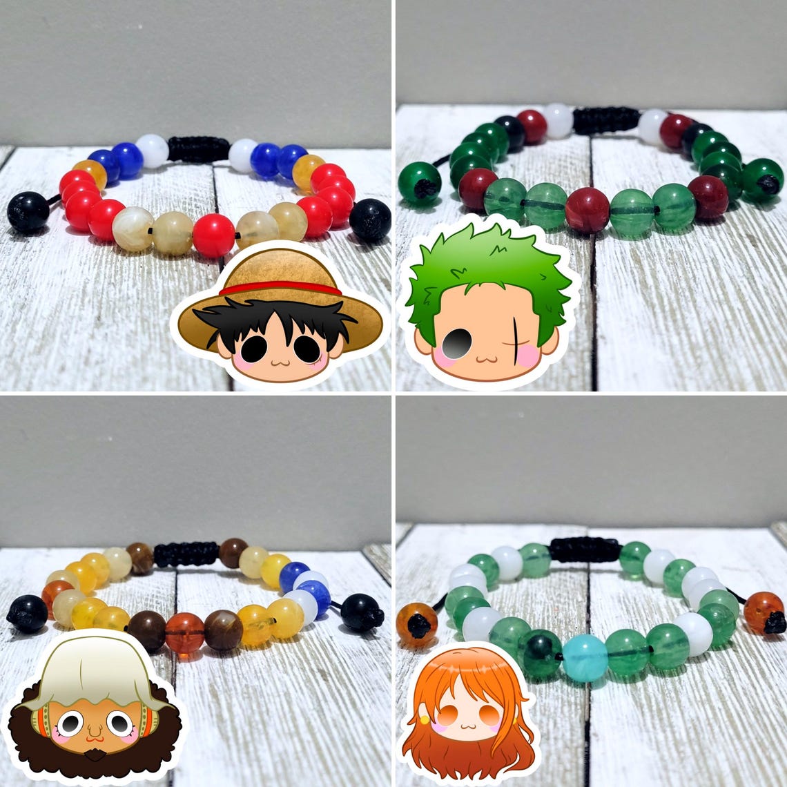Straw Hat Captain Adjustable Bead Bracelet - Etsy