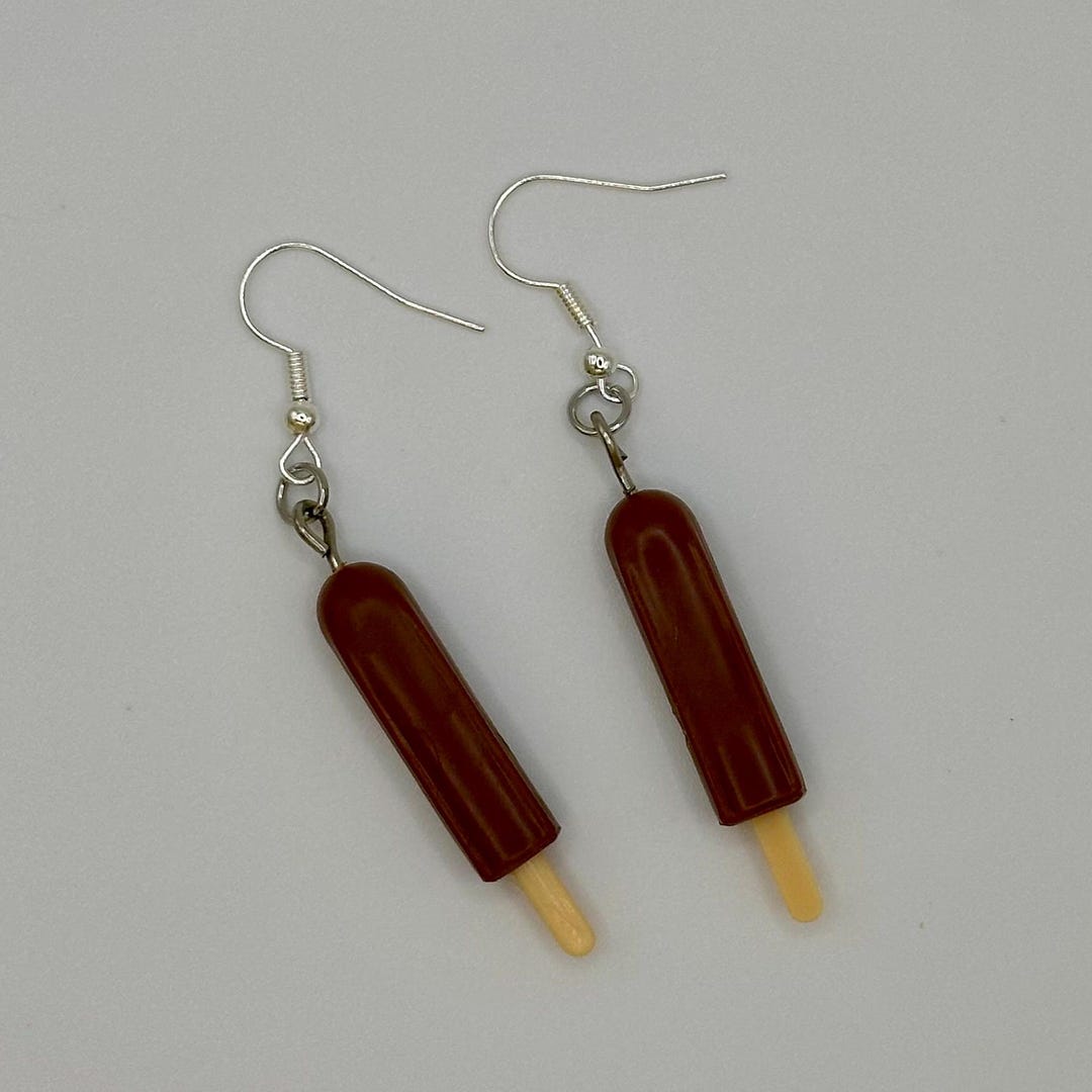 Fudge Pop Earrings – Mini Chocolate Popsicle Jewelry, Kawaii Earrings ...