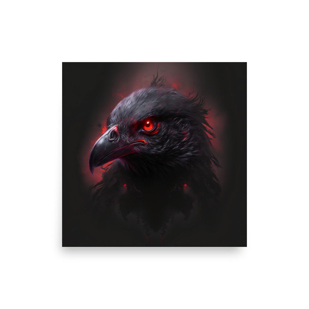 Gothic Raven Red Eyes - Etsy