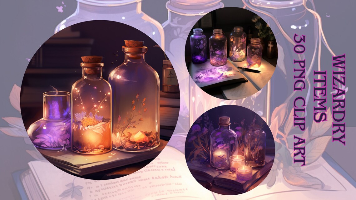 Wizardry Mystical Clipart Bundle: Mystical Wizard Clipart, Witchcraft ...