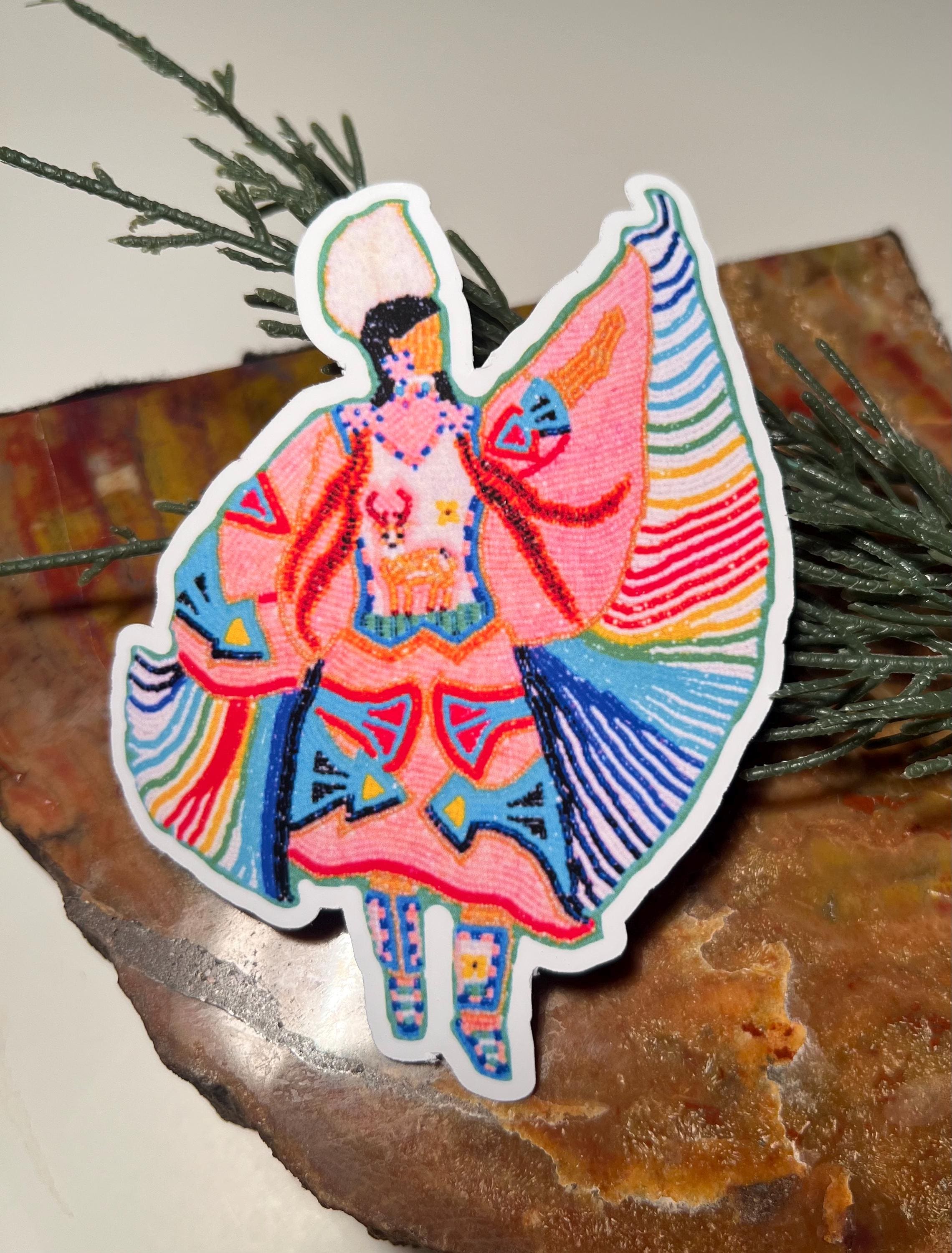 Fancy Shawl Dancer Beadwork Powwow Sticker Pink - Etsy
