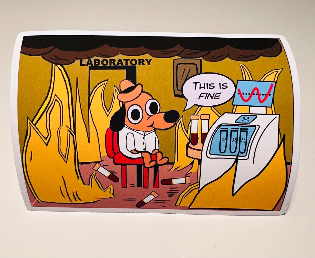 Funny Laboratory This is Fine Sticker - Etsy