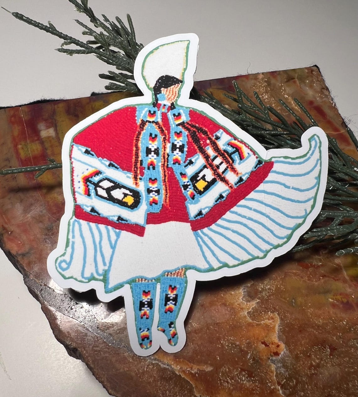 Fancy Shawl Dancer Beadwork Powwow Sticker Maroon - Etsy