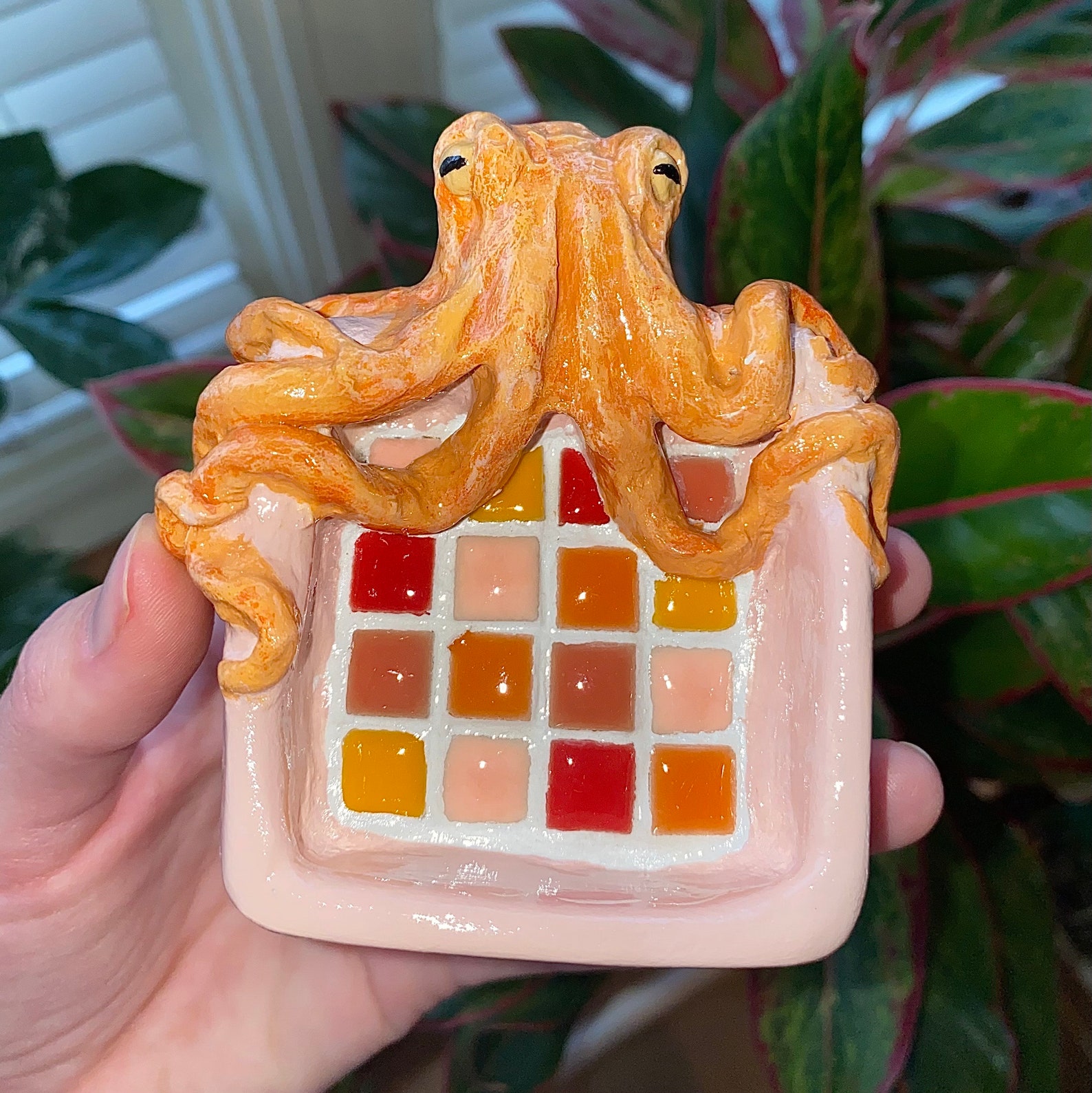 Mini Clay Octopus Tiled Decorative Dish Ring Dish Clay Trinket Dish - Etsy