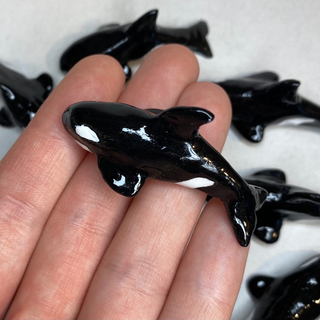 Handmade Clay Orca Whale Magnet | Help Free the Orcas - Etsy