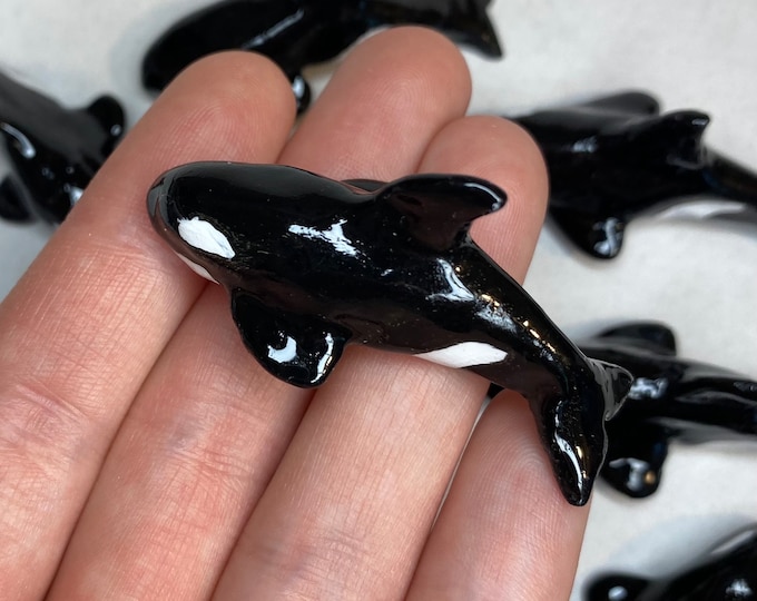 Handmade Clay Orca Whale Magnet | Help Free the Orcas - Etsy