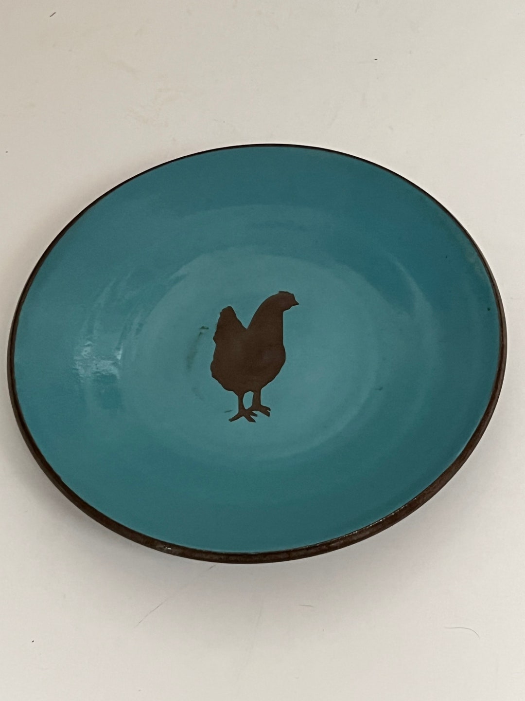 Signed Redware Clay Plate With Chicken Relief, Clay Plate Chicken ...