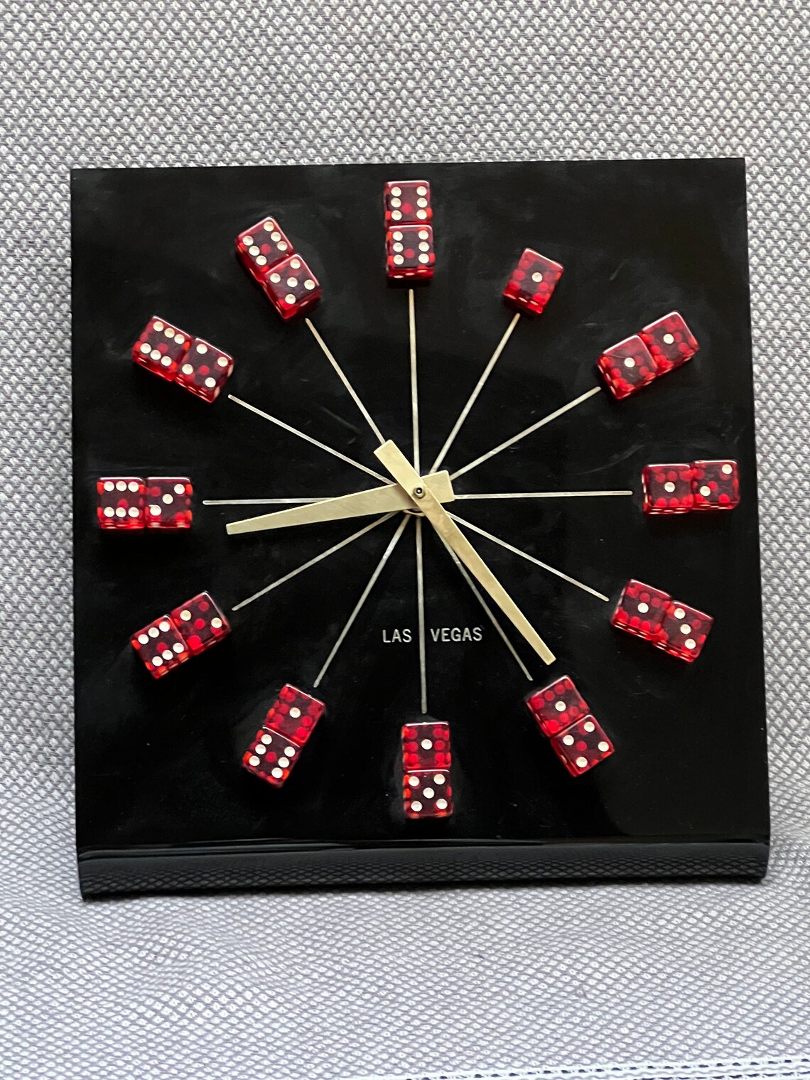 1970s Las Vegas Mid Century Dice Clock Vintage Atomic Modern Working ...