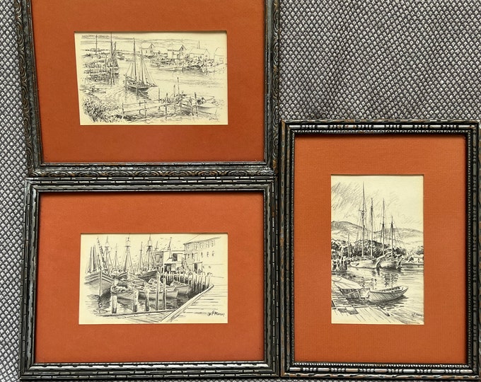 Vintage Jas F. Murray Lithosketch From 1950’s, New England Pencil Art ...