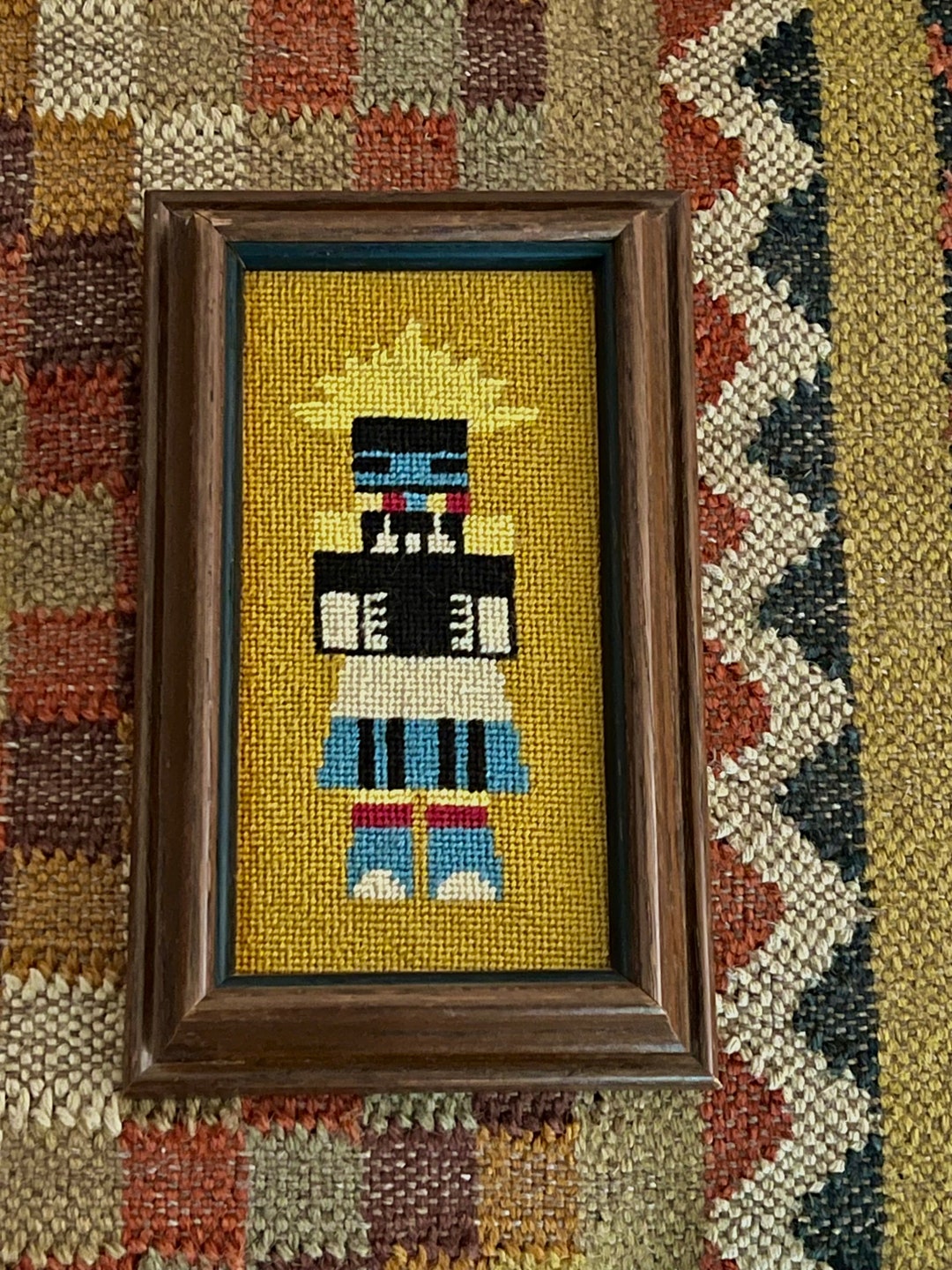 Vintage Southwest Hopi Kachina Embroidery, Crewel Embroidery ...