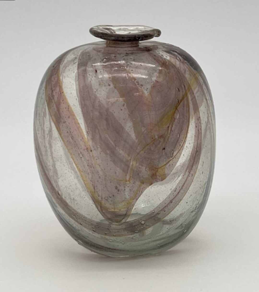 Robert Held Blown Glass Vase, Robert Held Peacock Vase, Early Robert ...