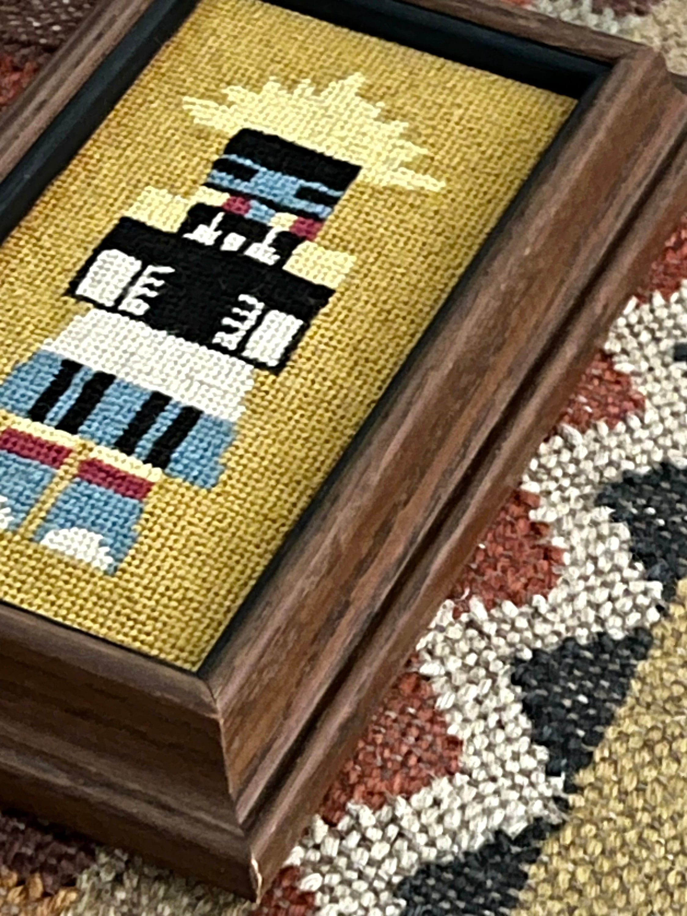 Vintage Southwest Hopi Kachina Embroidery, Crewel Embroidery ...