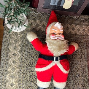 Vintage Large 27" Rubber Face Plush Santa, Made in Japan, Vintage Plush ...