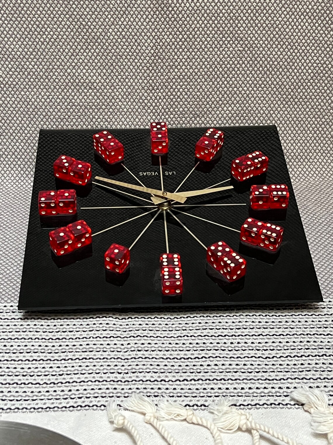 1970s Las Vegas Mid Century Dice Clock Vintage Atomic Modern Working ...