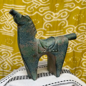 Signed Sotaro Saegusa Cast Horse Figurine, Okimono, Modern Japanese Art ...