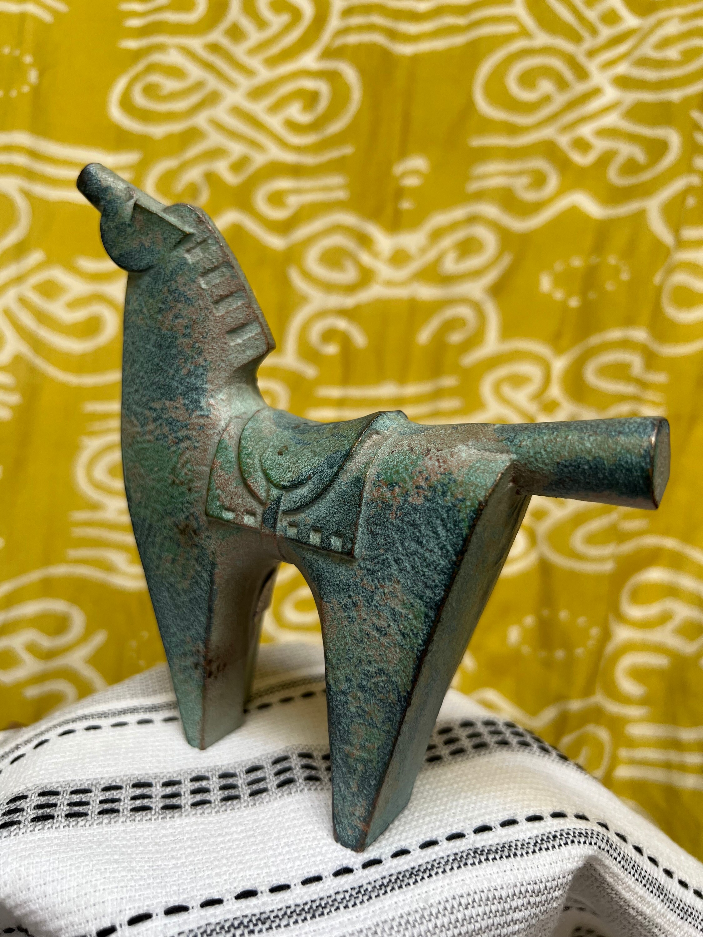 Signed Sotaro Saegusa Cast Horse Figurine, Okimono, Modern Japanese Art ...