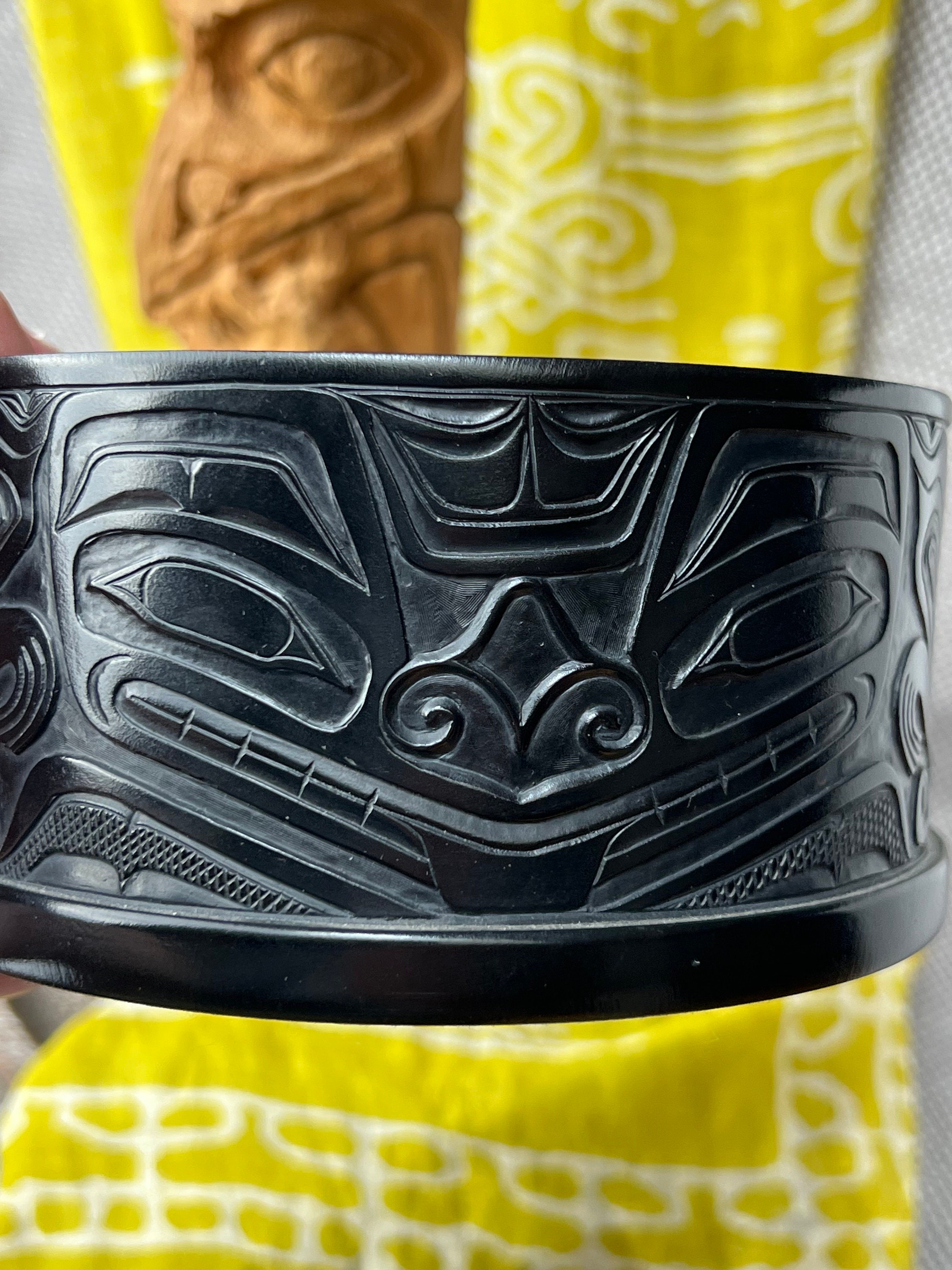 Vintage 1970s BOMA Canada Pearlite Native Carving Trinket Box ...