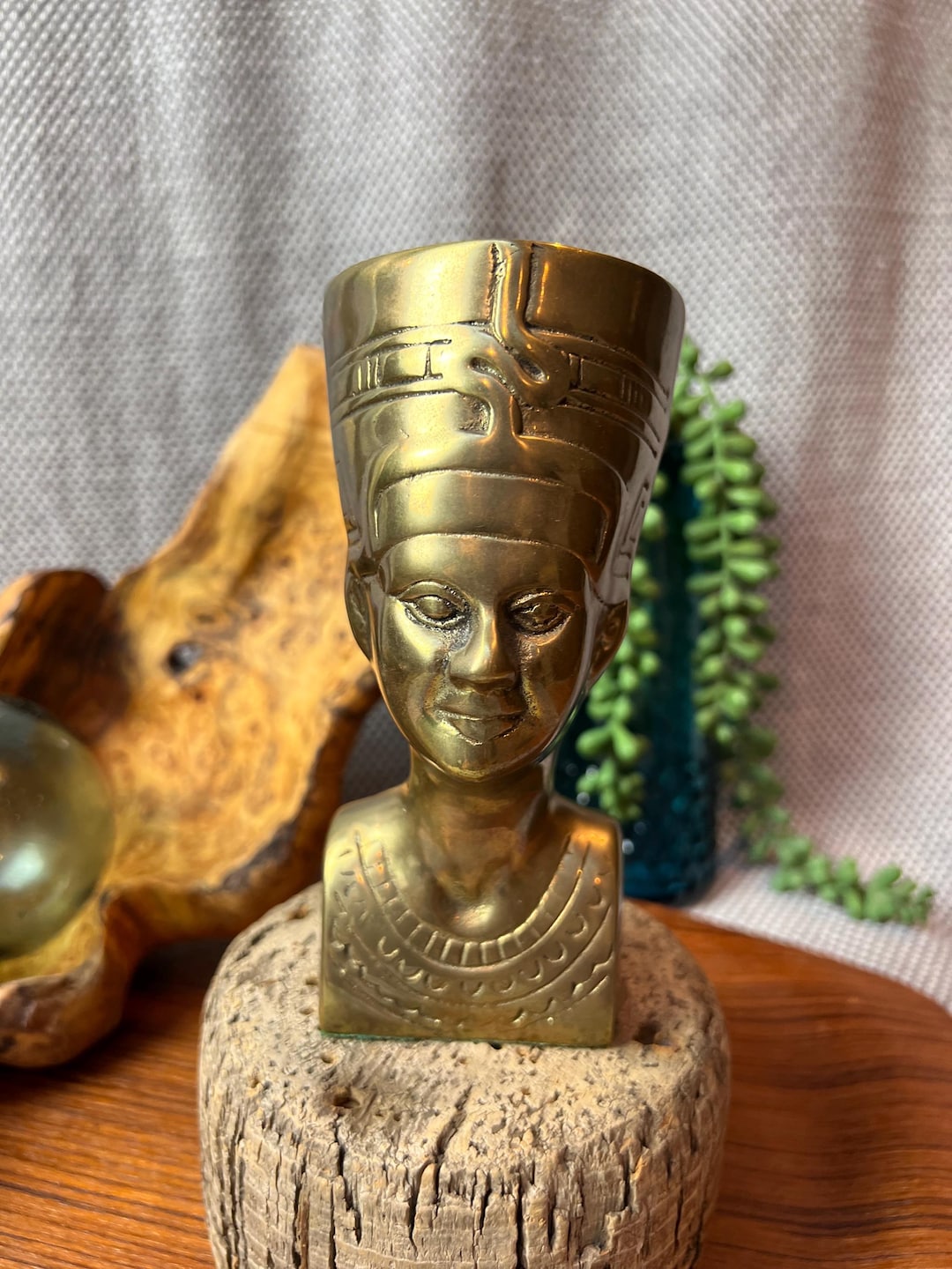 Vintage Brass Bust of Nefertiti, Egyptian Queen, Brass Bust, Brass ...