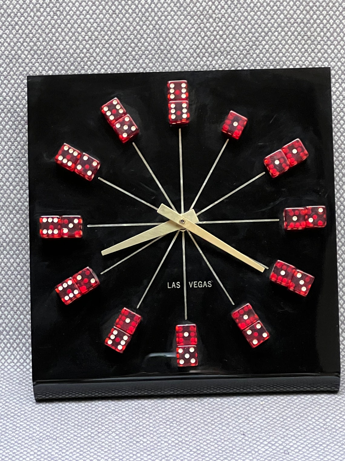 1970s Las Vegas Mid Century Dice Clock Vintage Atomic Modern Working ...