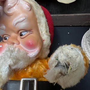 RARE Vintage Rushton Rubber Face Santa, Made in Japan, Golden Plush ...