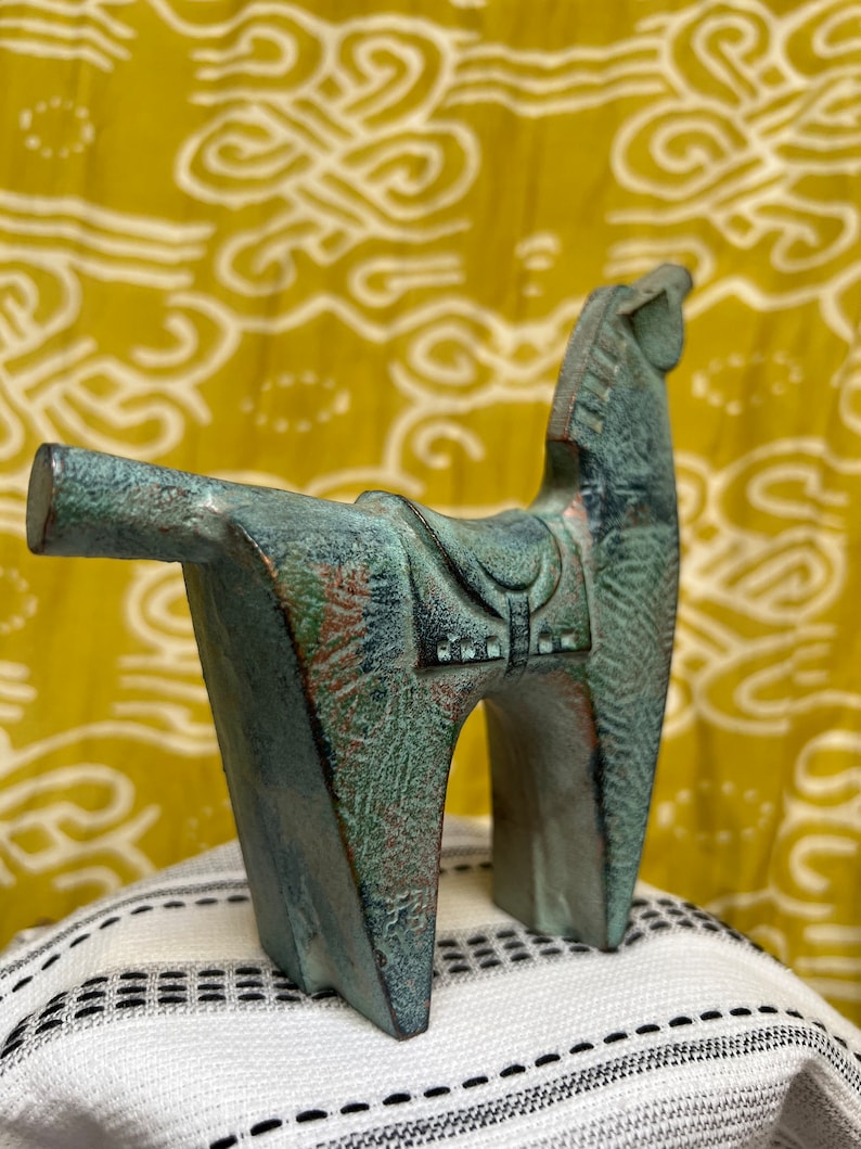 Signed Sotaro Saegusa Cast Horse Figurine, Okimono, Modern Japanese Art ...