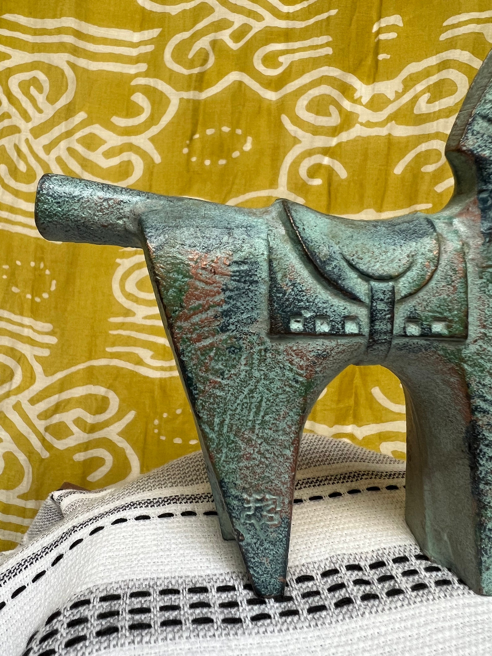 Signed Sotaro Saegusa Cast Horse Figurine, Okimono, Modern Japanese Art ...