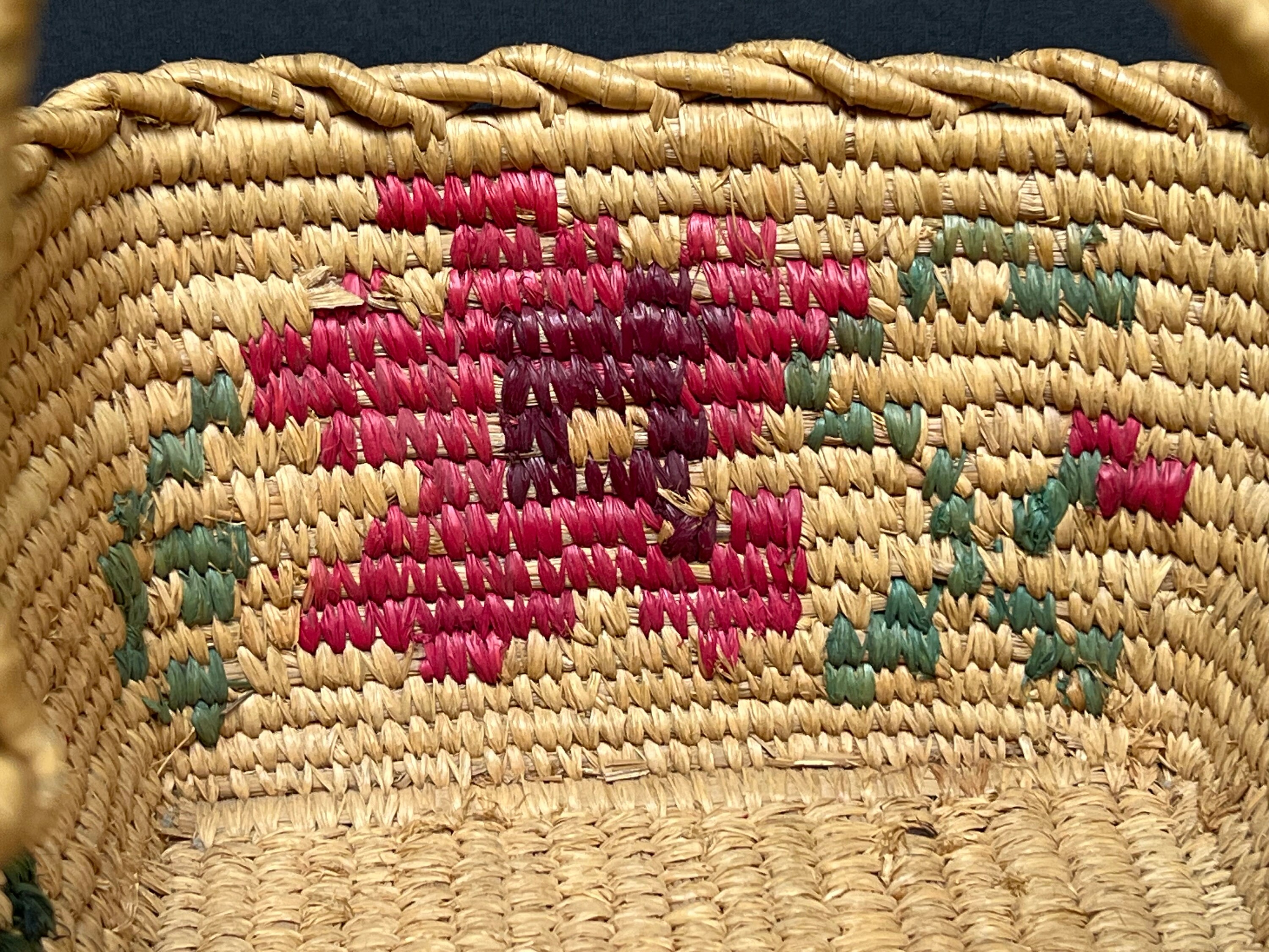 RARE Early 1900s Raffia Basket School Basket, Native Inspired Basket ...