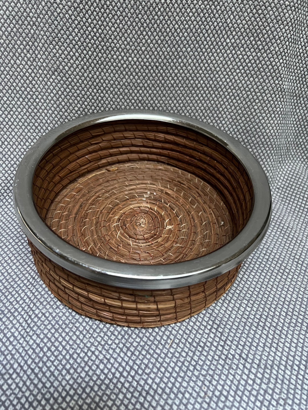 Mid Century Modern Sierra Madre Pine Needle Bread Basket Made in Santa ...