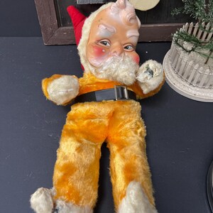 RARE Vintage Rushton Rubber Face Santa, Made in Japan, Golden Plush ...