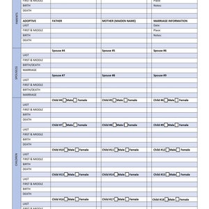 Useful Genealogy Checklist Fillable US Letter-sized Printable to Make ...