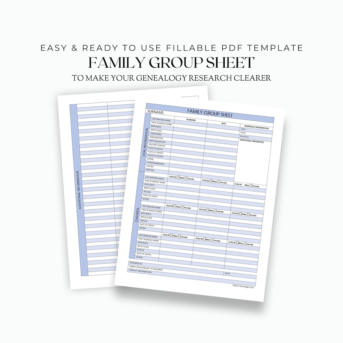 Helpful Fillable Family Group Sheet U.S. Letter-sized Printable to Make ...