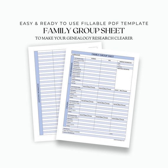 Family Group Sheet Word Format