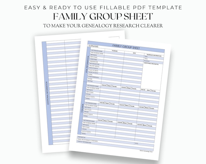 Useful Genealogy Checklist Fillable US Letter-sized Printable to Make ...