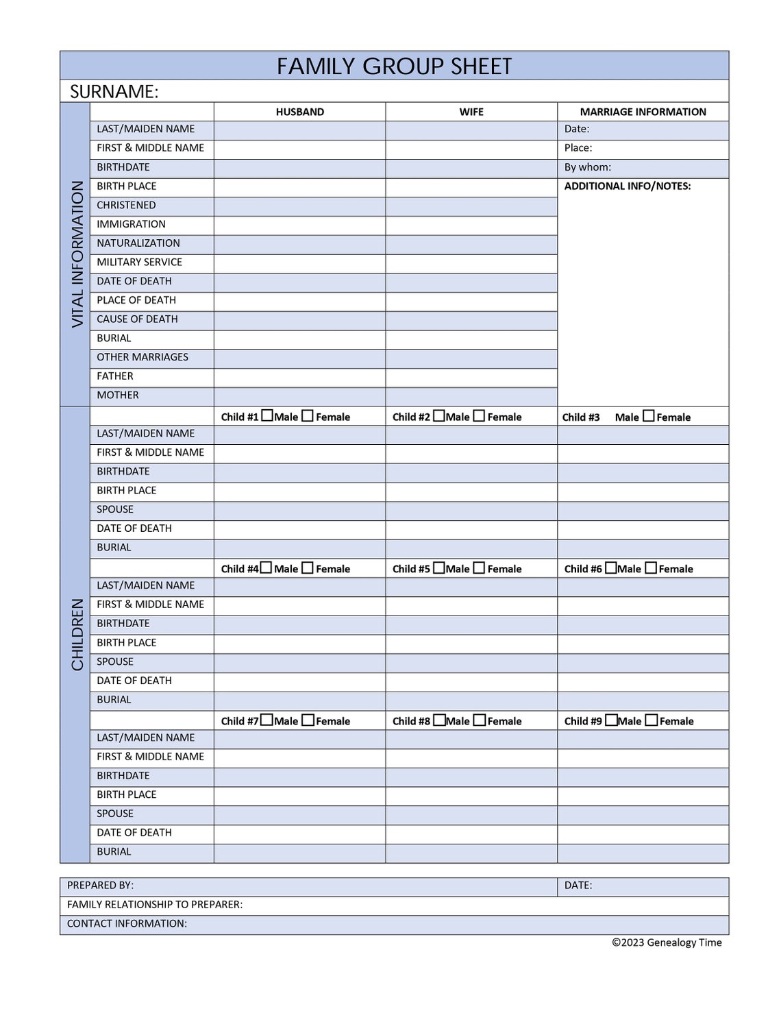 Helpful Fillable Family Group Sheet U.S. Letter-sized Printable to Make ...