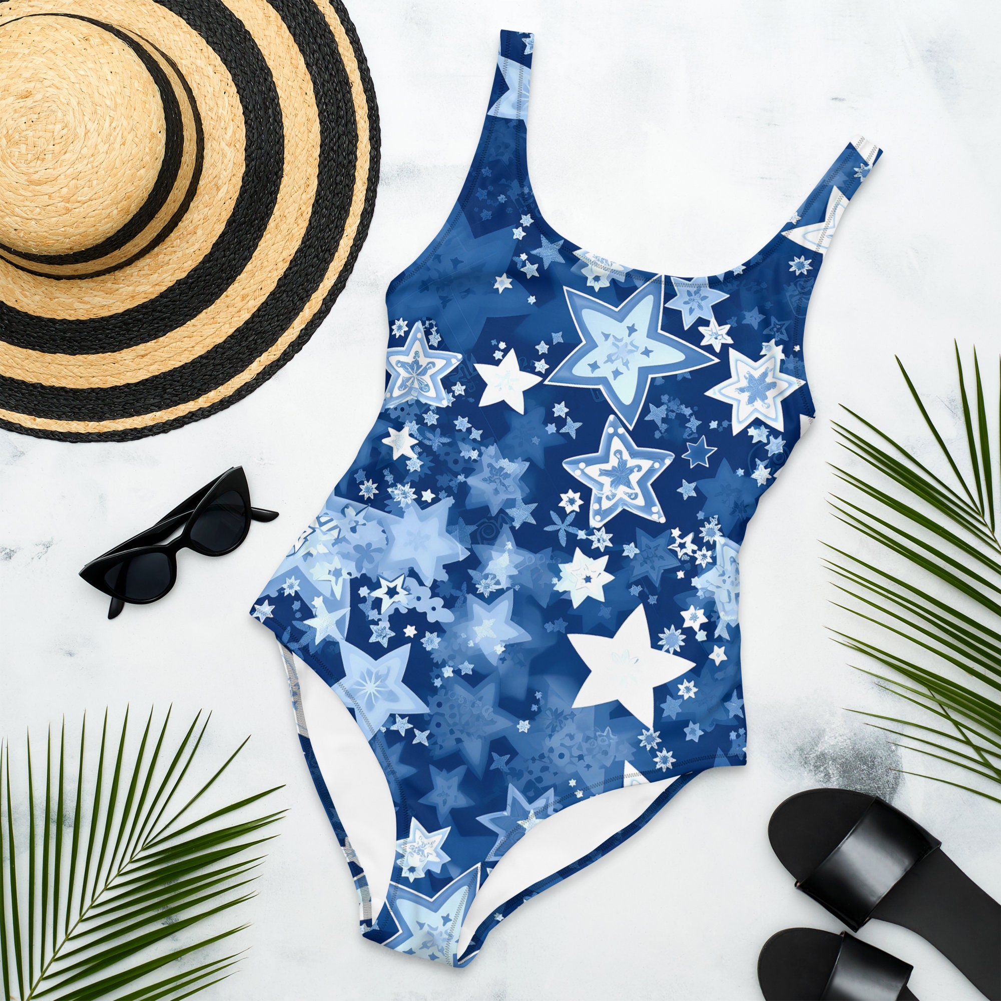 Patriotic Stars Swim One-piece Swimsuit for All Body Types, USA Flag ...