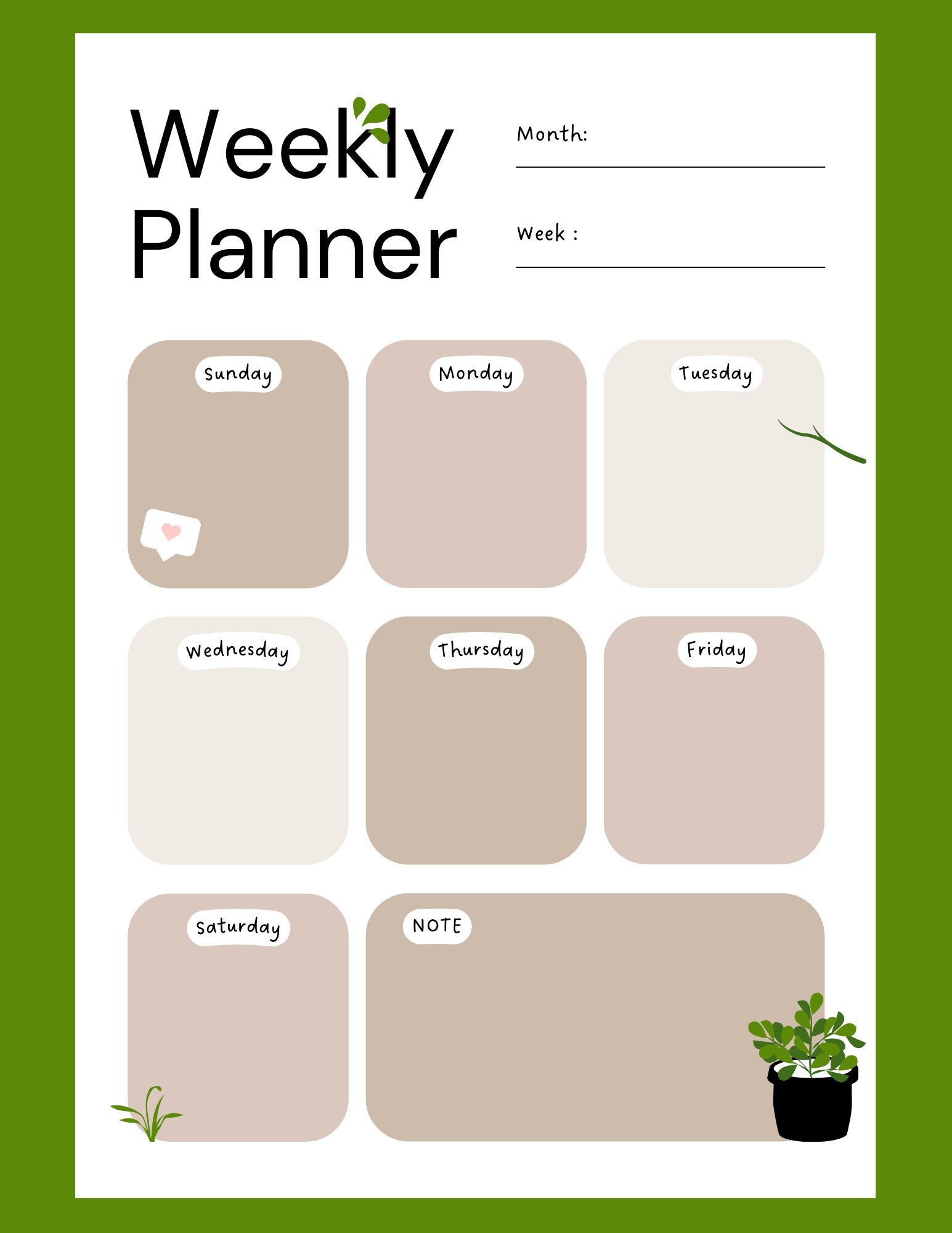 Cute Planner Template - Etsy