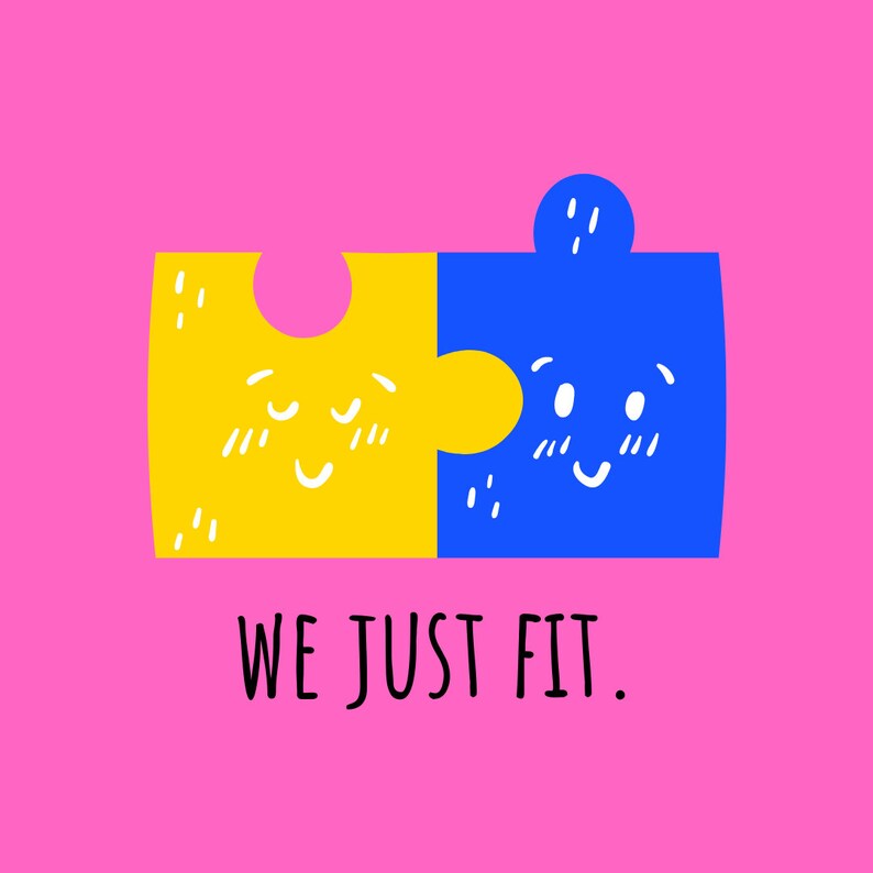 We Fit Together Puzzle Pieces Valentine - Etsy