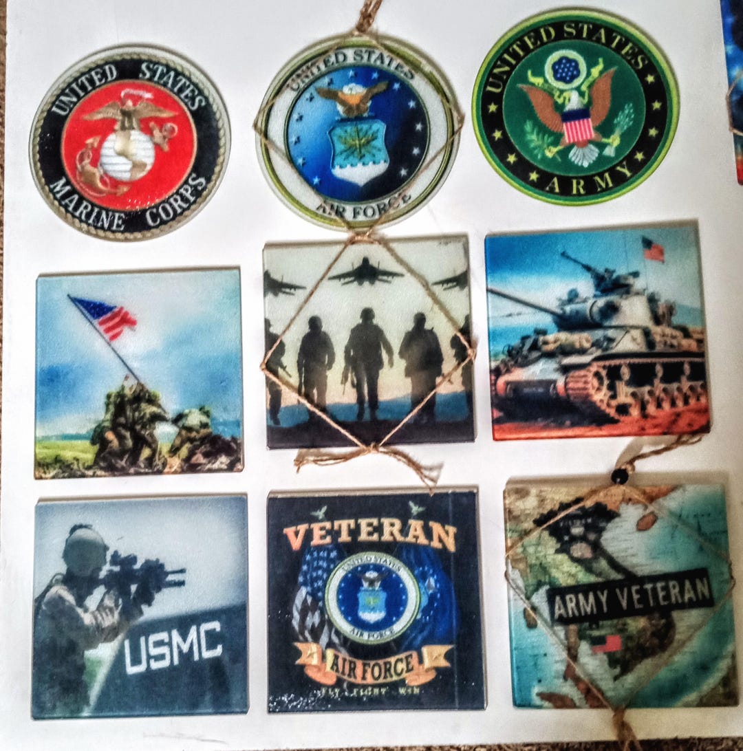 Military. Sublimated Glass. Double Hanging Art. Wall Decor. Wall ...