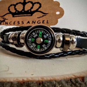 Compass & Anchor Bracelets. PU Leather Braided. Couples Jewelry, Gift ...