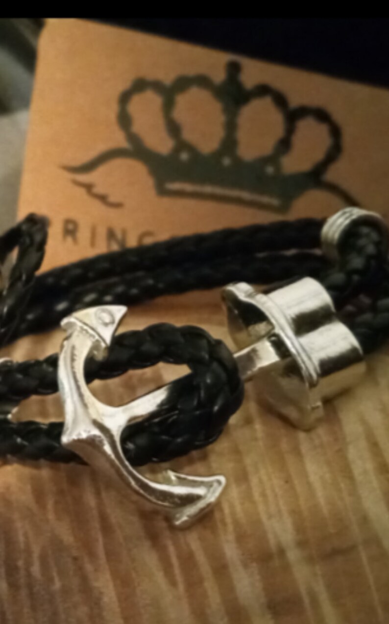 Compass & Anchor Bracelets. PU Leather Braided. Couples Jewelry, Gift ...