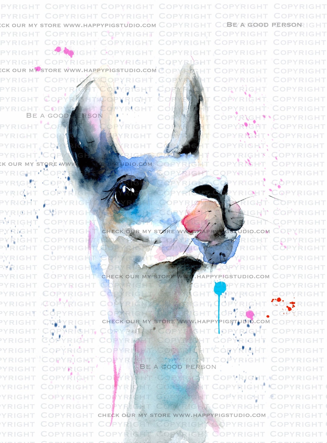 Spitting Llama Original Watercolor Print - Etsy