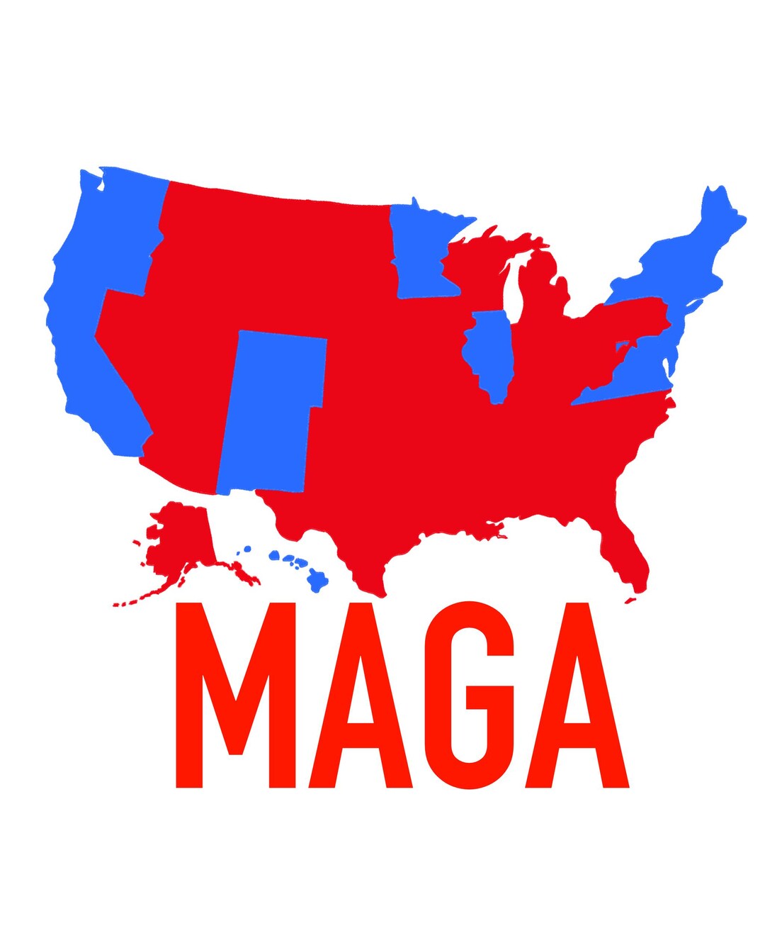 MAGA Election 2024 Map Vinyl Decal - Etsy