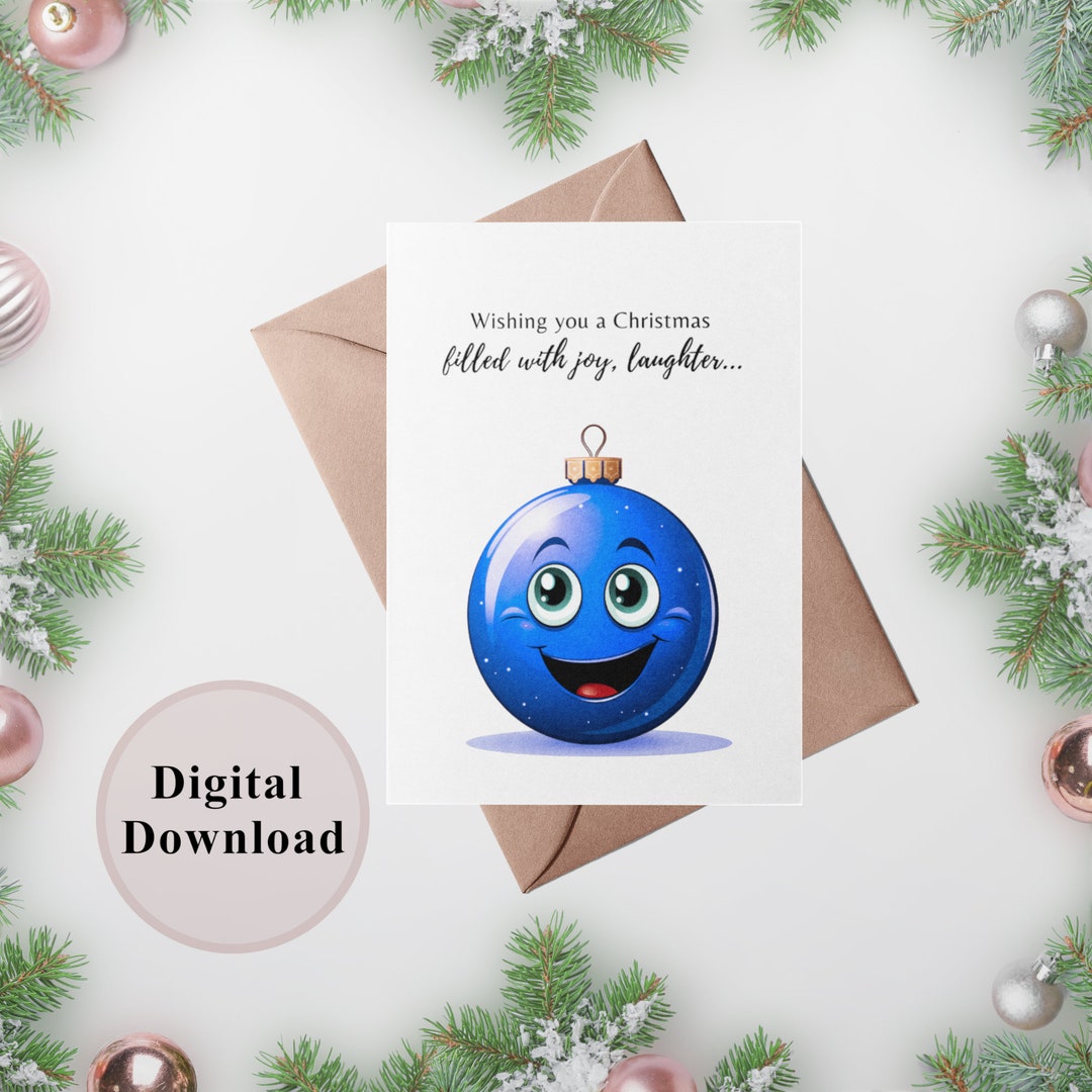 Printable Greeting Card Instant Digital Download Happy Christmas ...