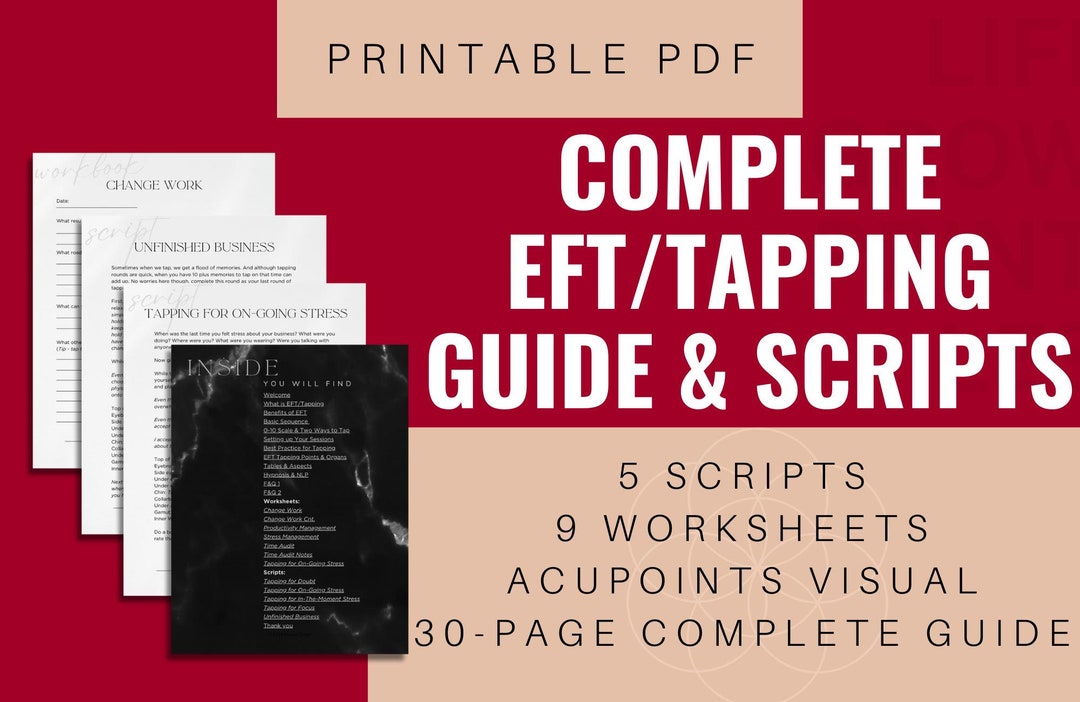 Complete EFT Tapping Guide With Personal Growth Worksheets Setting up ...