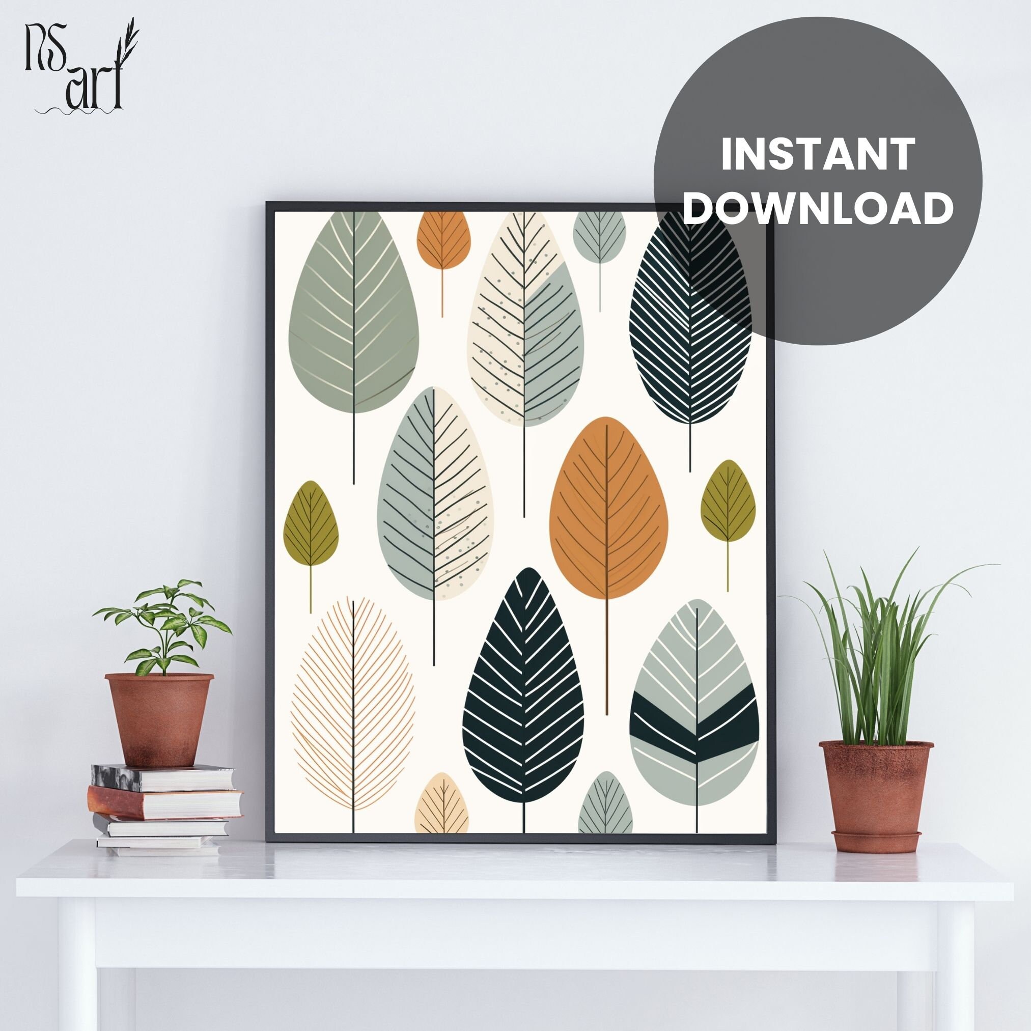 Printable Boho Autumn Leaves Boho Wall Decor Boho Bedroom - Etsy